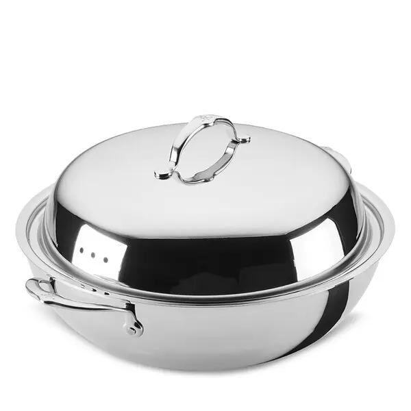 HESTAN Probond Luxe 14 Professional Clad Stainless Steel Wok With Dome Lid - Silver