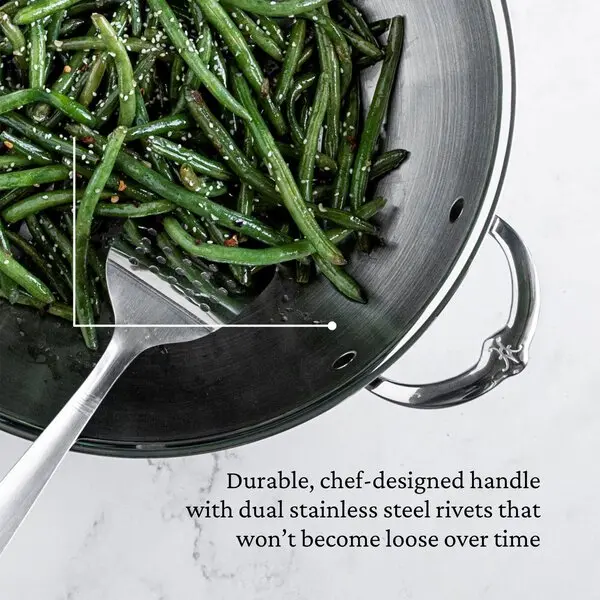 HESTAN Probond Luxe 14 Professional Clad Stainless Steel Wok With Dome Lid