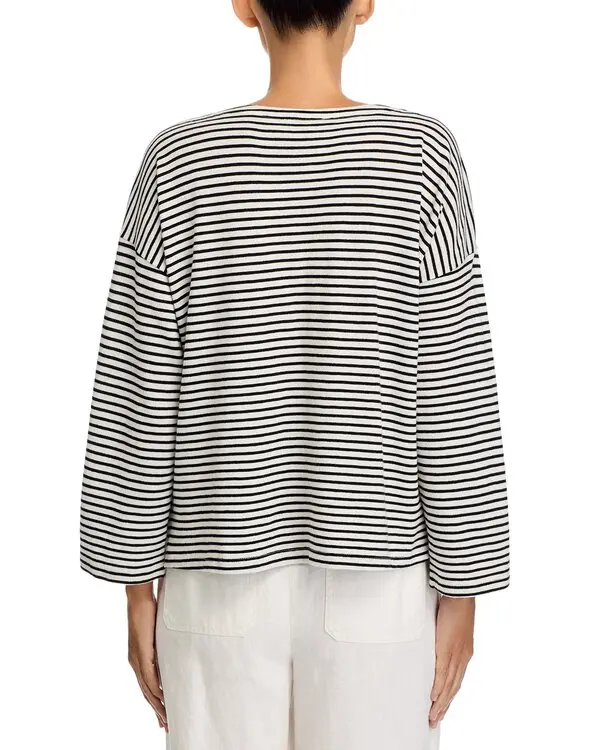 Eileen Fisher Striped Boat Neck Top