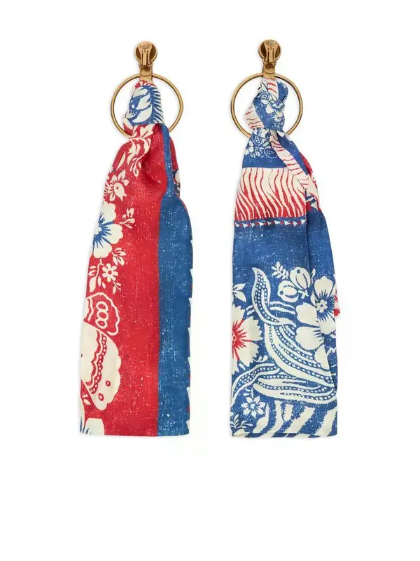 Roberto Cavalli Paisley-print Silk Earrings
