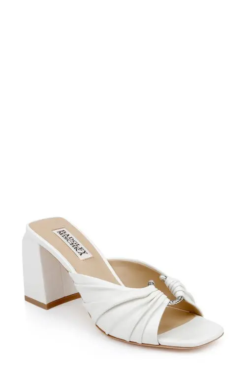 Badgley Mischka Vayla Slide Sandal - White Leather