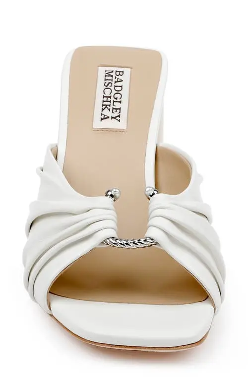 Badgley Mischka Vayla Slide Sandal - White Leather