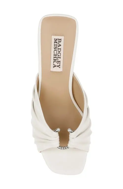 Badgley Mischka Vayla Slide Sandal - White Leather