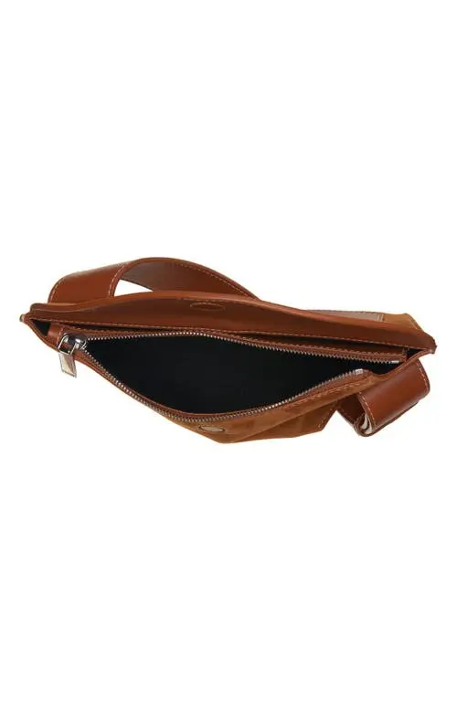 Alexander McQueen T-bar Sling Asymmetric Suede Crossbody Bag