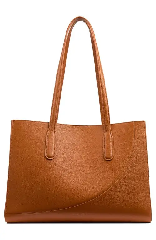 LK BENNETT Leather Tote With Interior Compartments - Tan