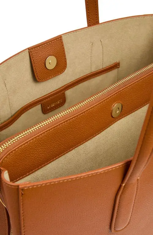 LK BENNETT Leather Tote With Interior Compartments - Tan