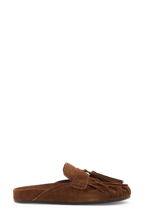 Jeffrey Campbell Toggle Fringe Mule - Brown Suede