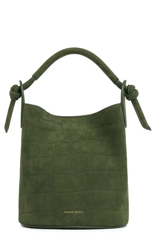MANSUR GAVRIEL Mini Fortuna Leather Bucket Bag - Moss