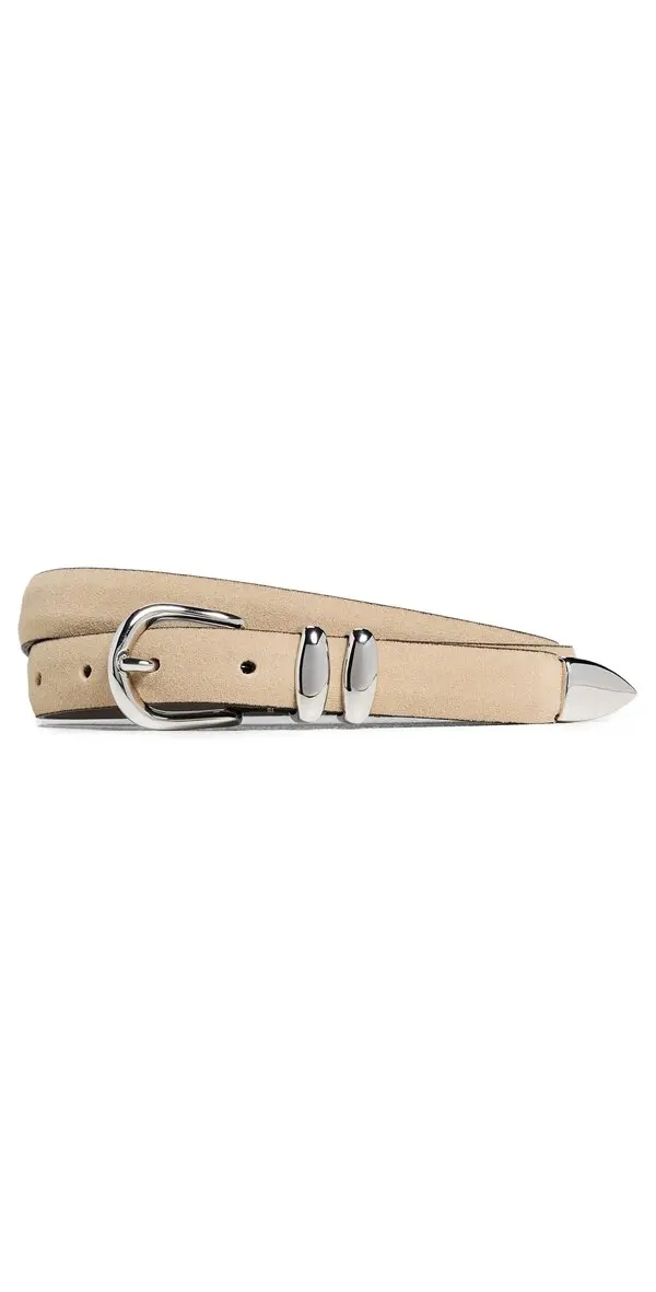 Anderson's Skinny Double Fastener Leather Belt - Tan