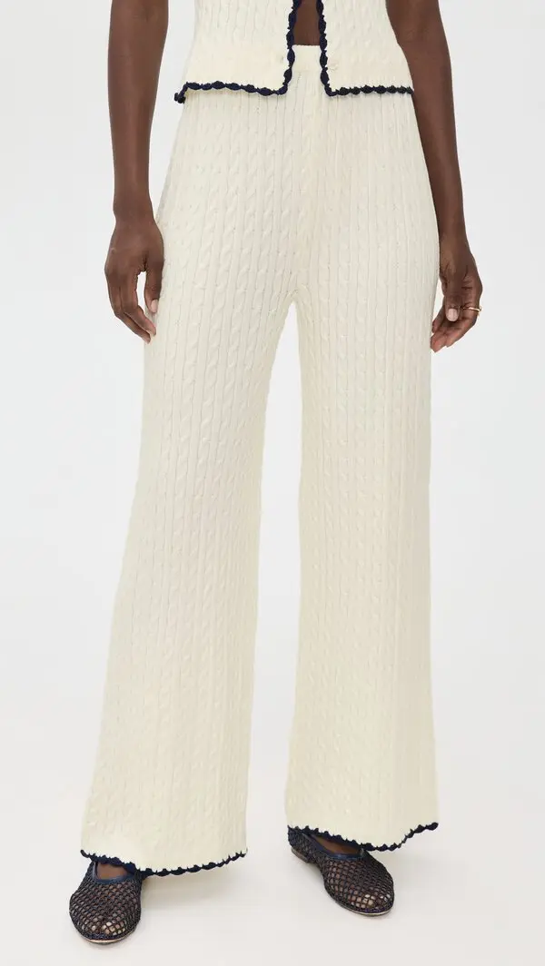 BAILEY ROSE Cable Knit Relaxed Pants
