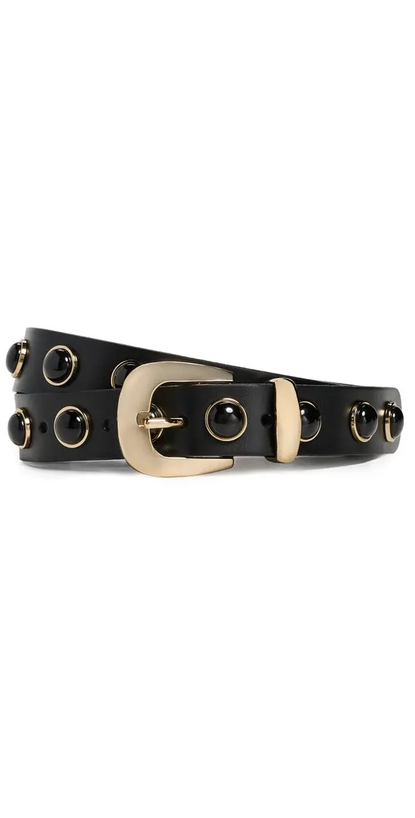 Madewell Cabochon Studded Leather Belt - True Black Multi