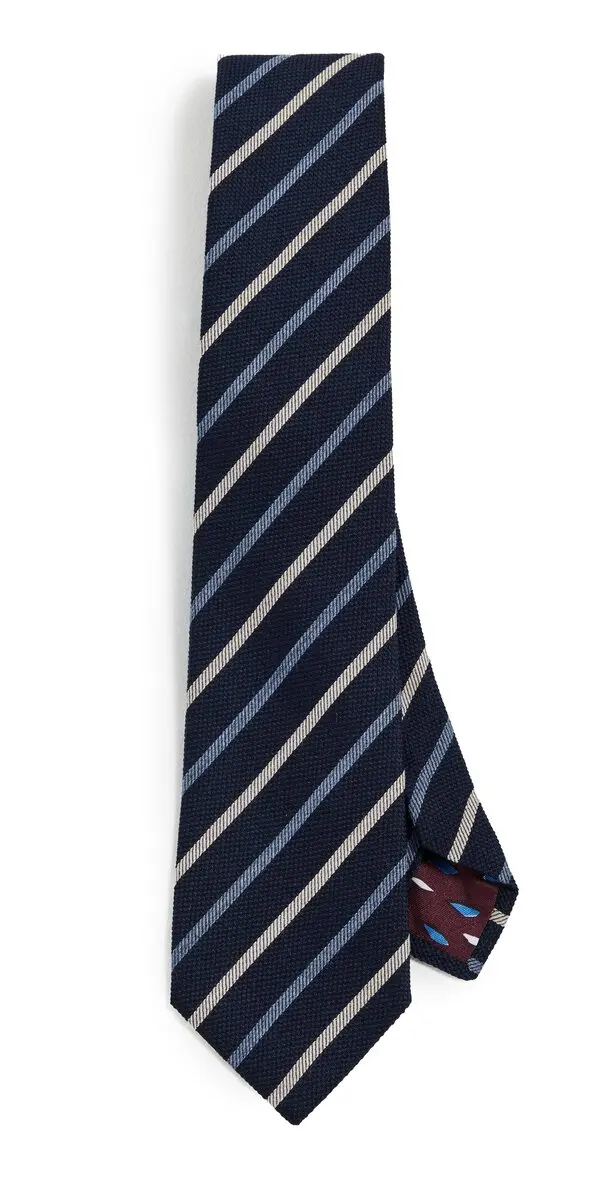Paul Smith Striped Neck Tie - Dark Navy