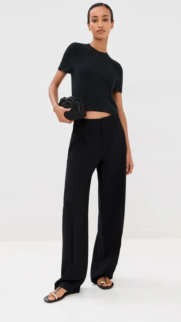 Sablyn Relaxed Cashmere Crewneck Tee - Black