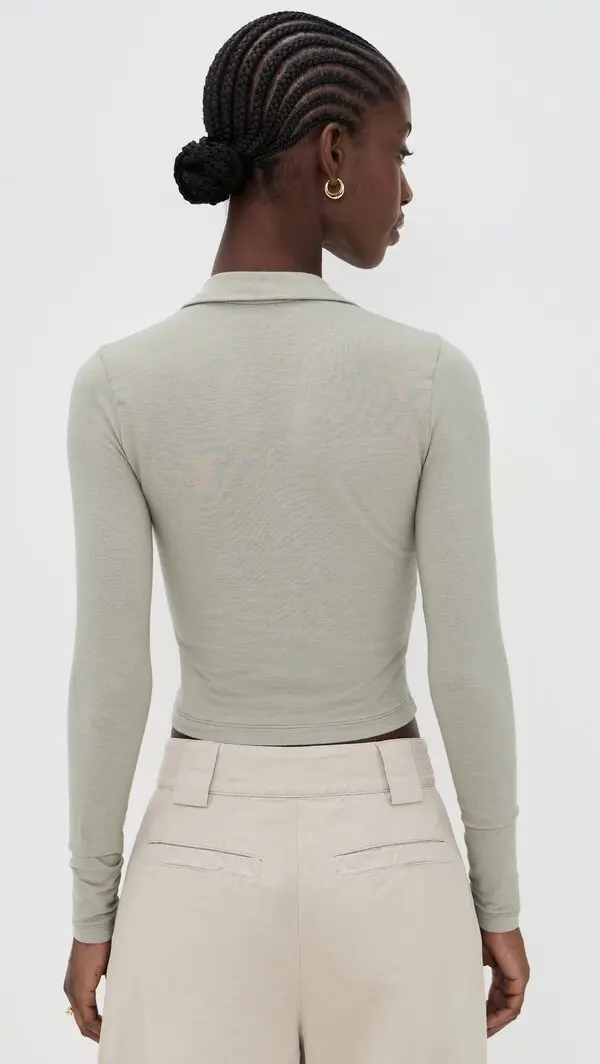 JAMES PERSE Cropped Long Sleeve Half Zip