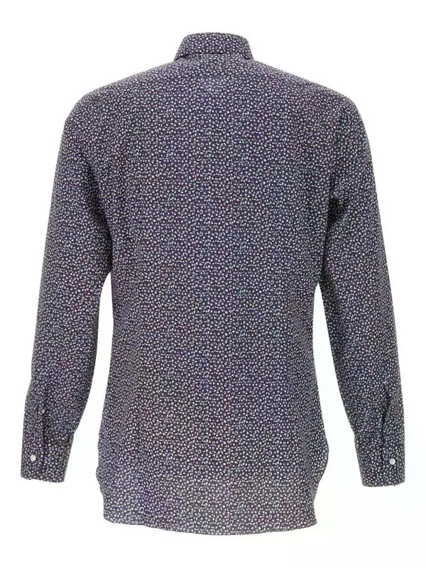 BARBA NAPOLI Micro-pattern Shirt - Blue
