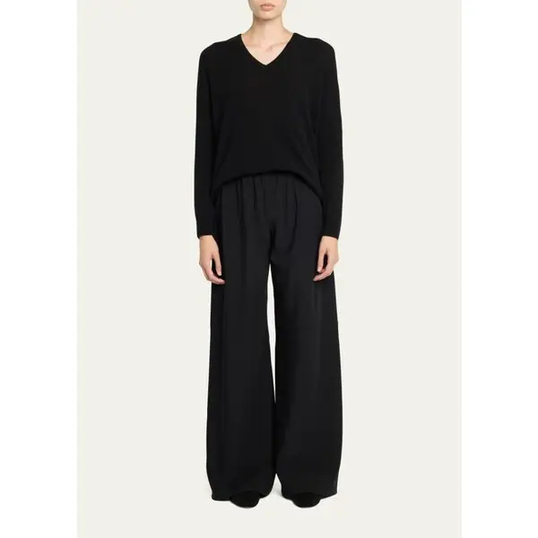 THE ROW Gala Wide-leg Pants - Black