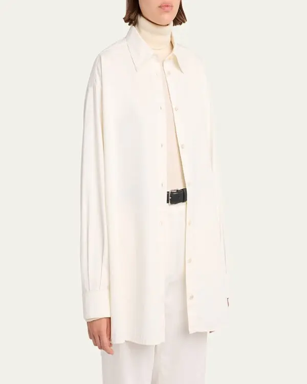 THE ROW Luka Cotton-cashmere Button-down Shirt