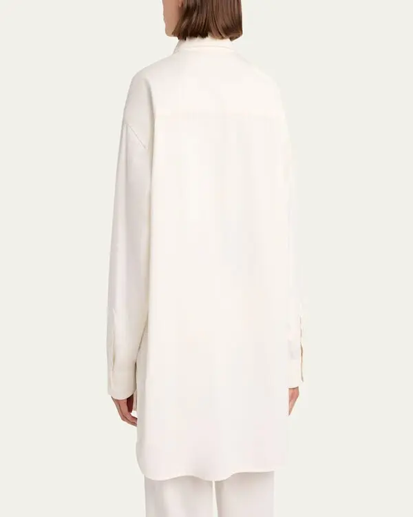THE ROW Luka Cotton-cashmere Button-down Shirt
