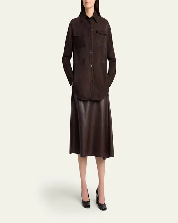THE ROW Gwena Shearling Shirt Jacket