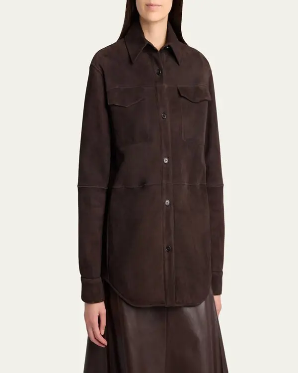 THE ROW Gwena Shearling Shirt Jacket
