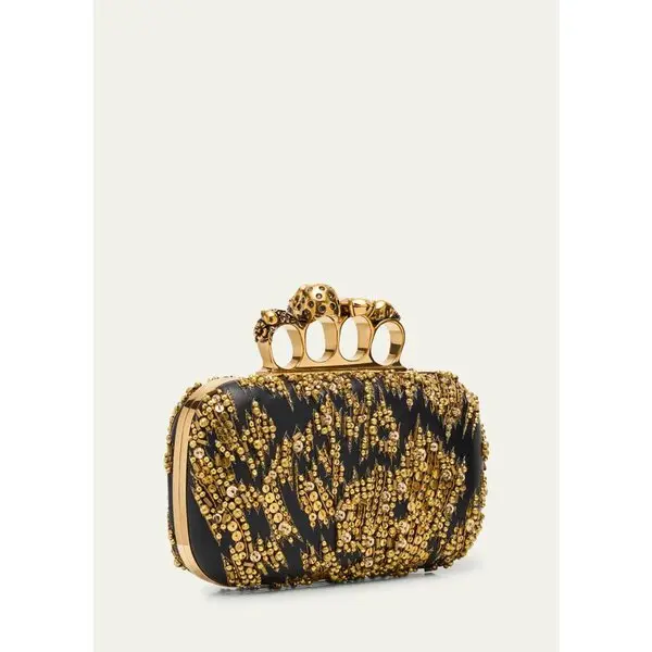 Alexander McQueen Skull Four-ring Embellished Clutch