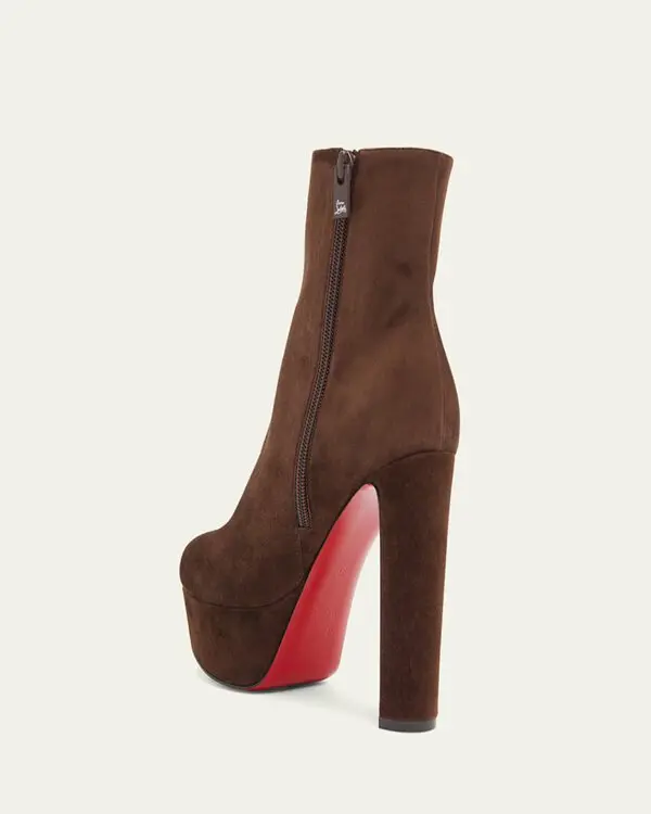 CHRISTIAN LOUBOUTIN Loo Suede Ankle Booties