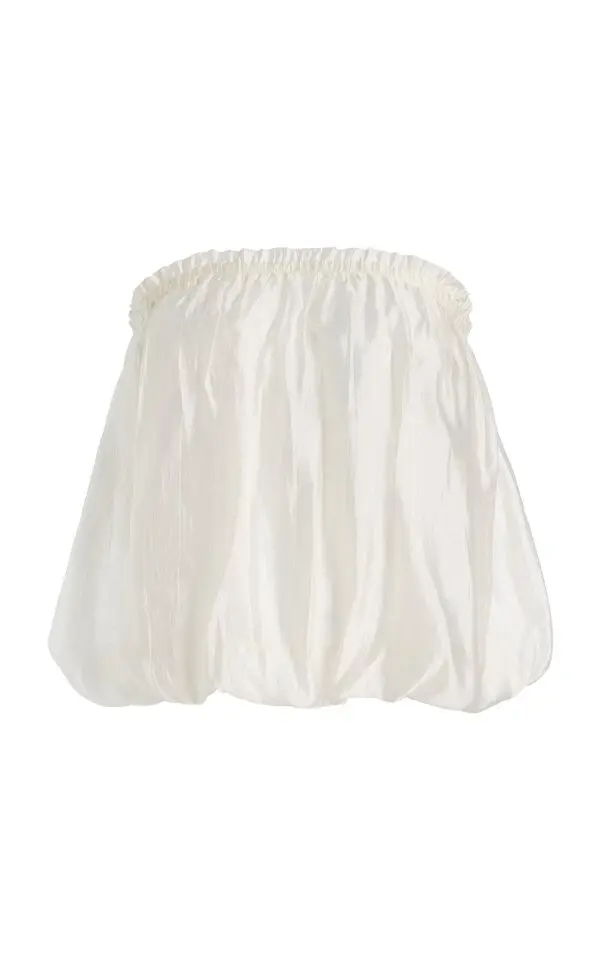 THE GARMENT Gillian Strapless Voluminous Semi-sheer Organza Top - White