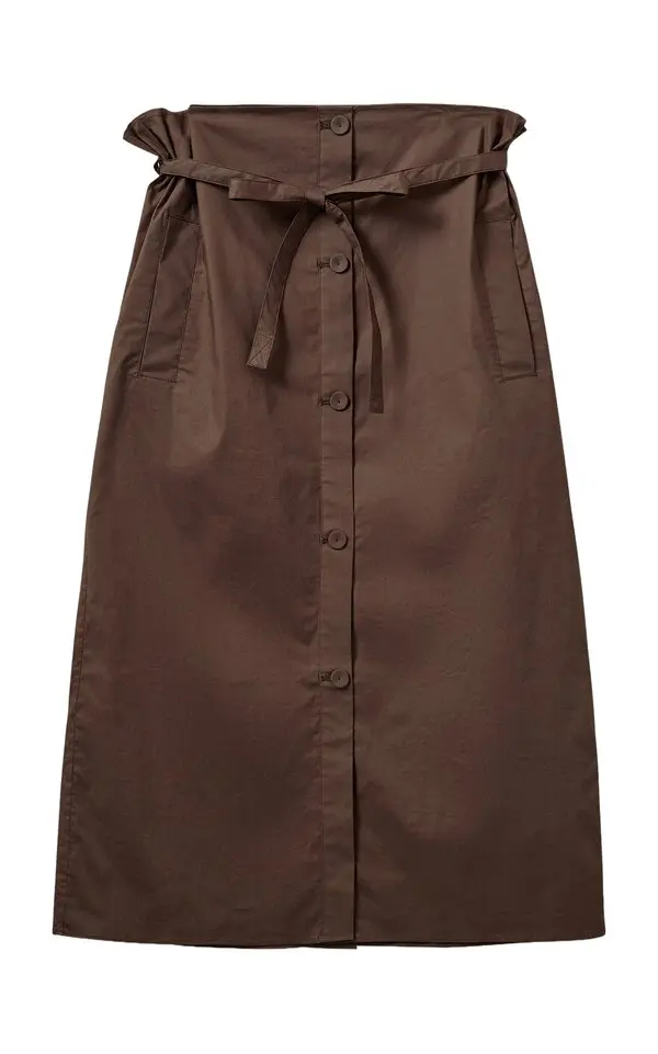 THE GARMENT Cotton-blend Maxi Skirt - Brown