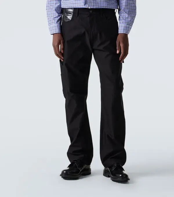 Junya Watanabe Leather-trimmed Straight Jeans