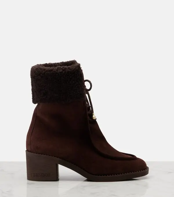 JIMMY CHOO Hali Suede Ankle Boots - Brown
