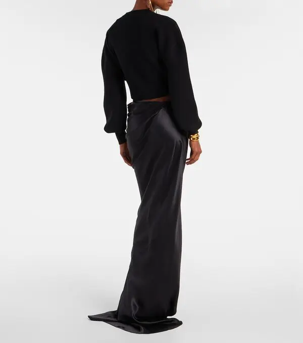 TOM FORD Cropped Wool And Cashmere-blend Sweater - Black