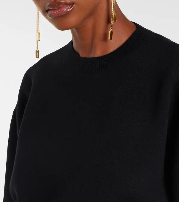 TOM FORD Cropped Wool And Cashmere-blend Sweater - Black