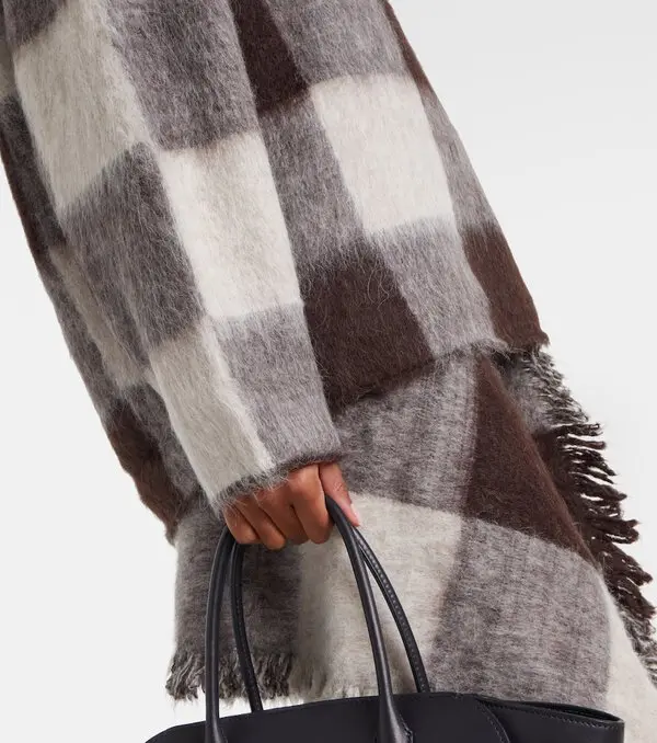 Proenza Schouler Kai Checked Alpaca-blend Turtleneck Sweater - Brown