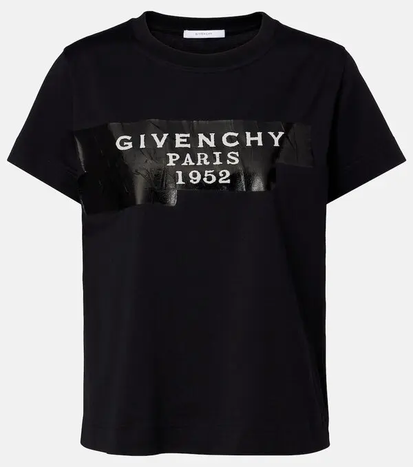 Givenchy Distressed Printed Cotton Jersey T-shirt - Black