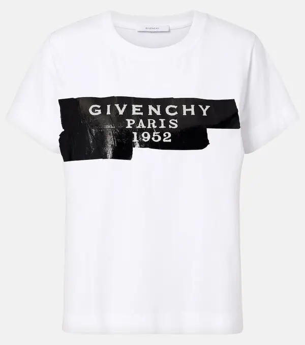 Givenchy Distressed Printed Cotton Jersey T-shirt - White
