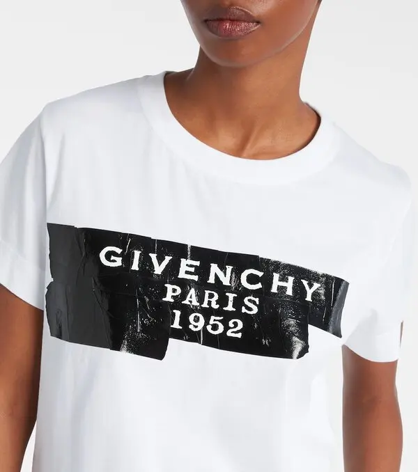 Givenchy Distressed Printed Cotton Jersey T-shirt - White