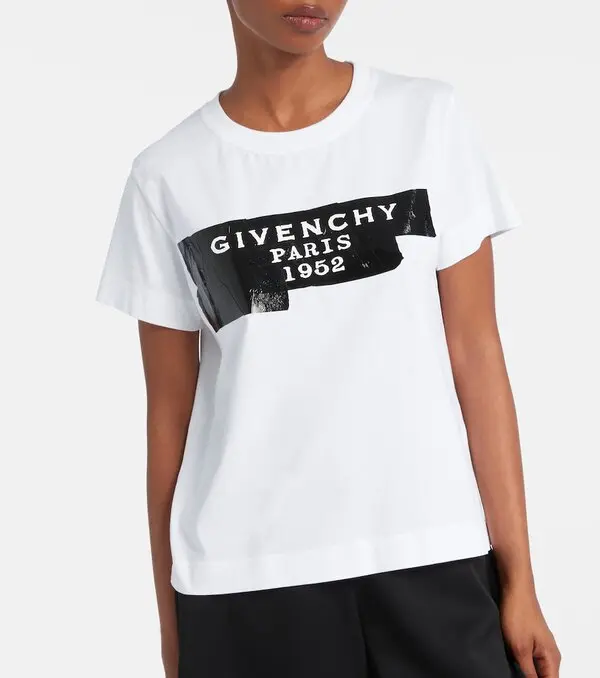 Givenchy Distressed Printed Cotton Jersey T-shirt - White