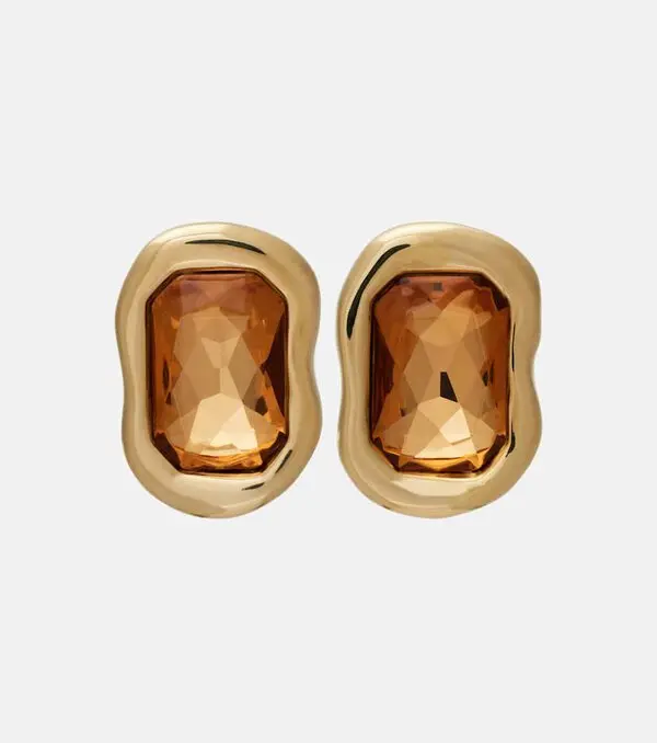 Givenchy Sculptural Crystal Embellished Earrings - Gold