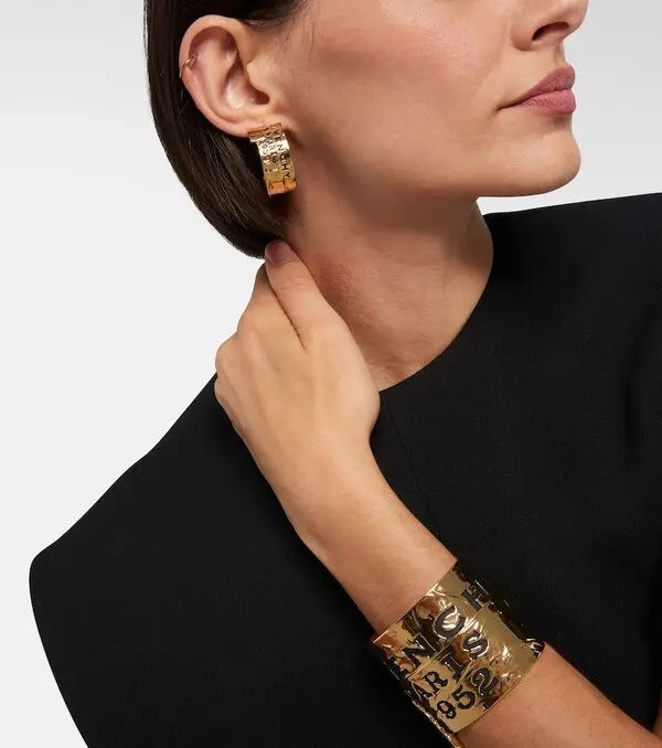 Givenchy Logo Hoop Earrings - Gold