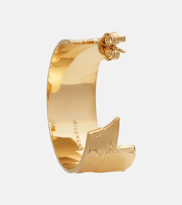 Givenchy Logo Hoop Earrings - Gold