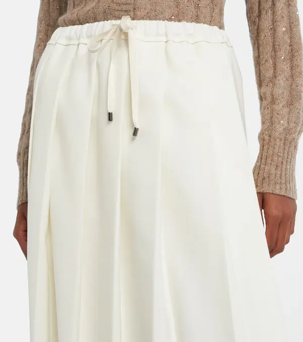 Brunello Cucinelli Pleated Midi Skirt - Beige
