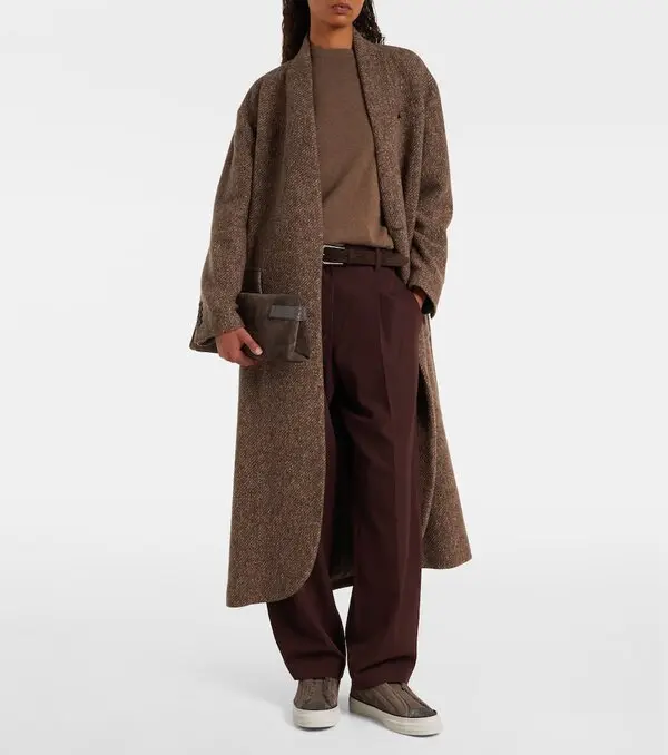 Brunello Cucinelli Monili Suede Slip-on Shoes