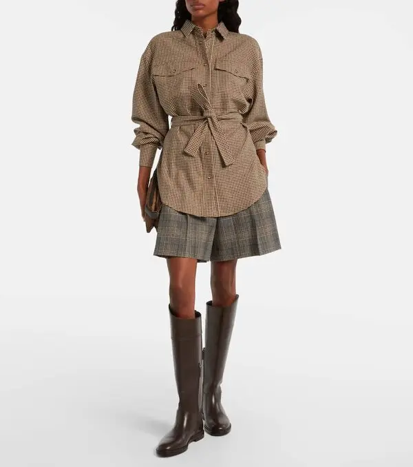 Brunello Cucinelli Checked Virgin Wool Shorts