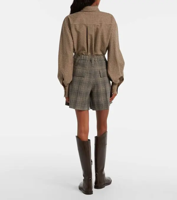 Brunello Cucinelli Checked Virgin Wool Shorts