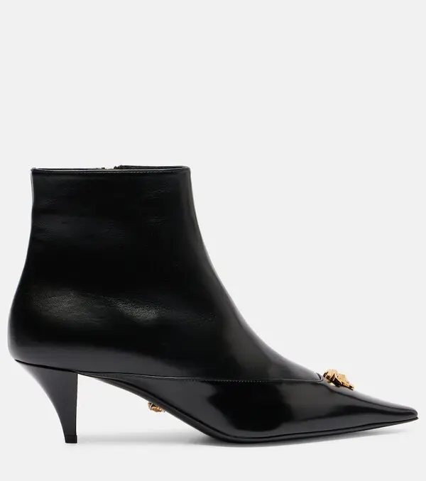 Versace La Medusa 55 Leather Ankle Boots