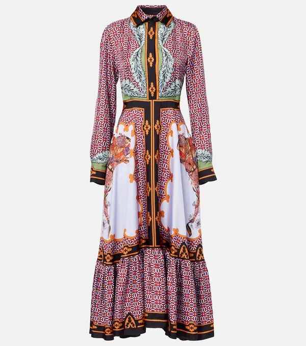 La DoubleJ San Pietro Printed Silk Maxi Dress - Multicoloured