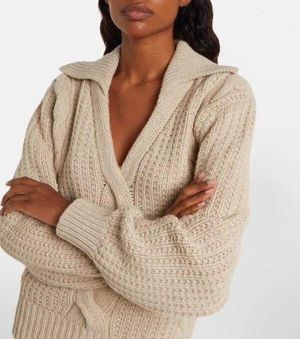Magda Butrym Cable-knit Cashmere Sweater - Beige