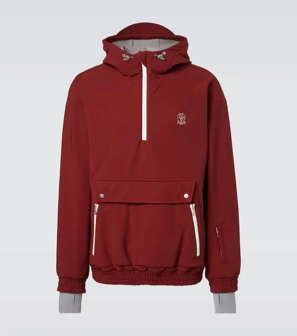Brunello Cucinelli Half-zip Ski Jacket - Burgundy