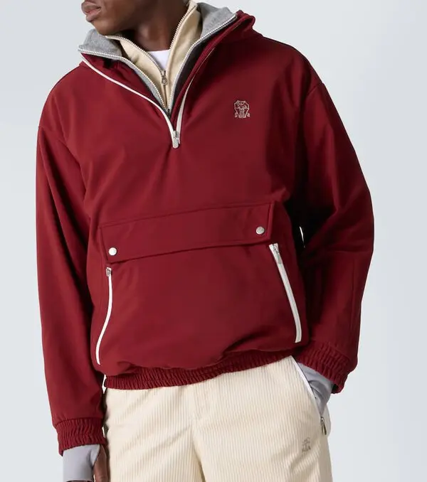 Brunello Cucinelli Half-zip Ski Jacket - Burgundy