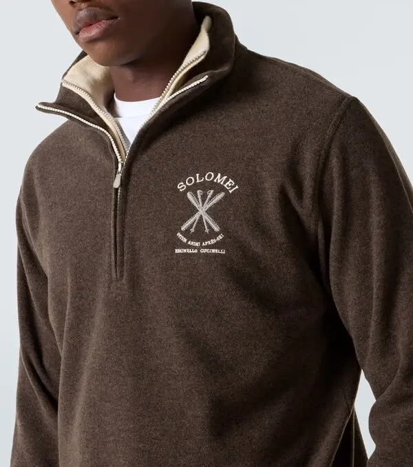 Brunello Cucinelli Cashmere-blend Half-zip Sweater